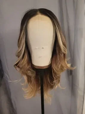 Hair | Balayage Ombre Long Wavy Lace Front Wig Black To Blonde | Poshmark